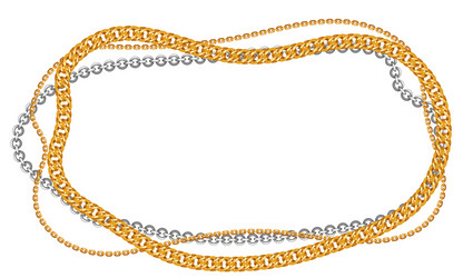 Golden frame border gold square metal background Vector Image