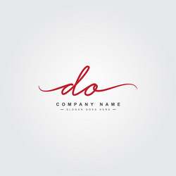 Do initial logo in signature style Royalty Free Vector Image