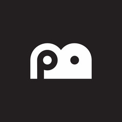 Letter pm simple linked line geometric logo Vector Image