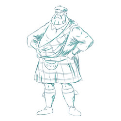 A man wearing scottish kilt Royalty Free Vector Image
