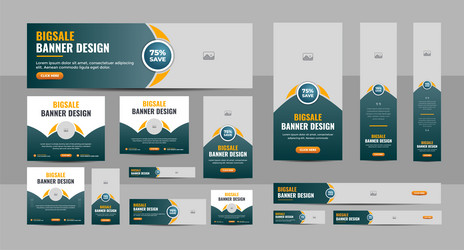 Modern web banner design template set Royalty Free Vector