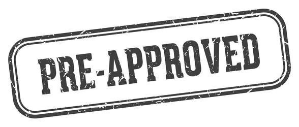 Pre-approved stamp rectangular Royalty Free Vector Image