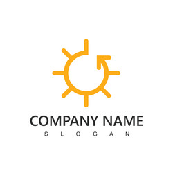 Solar cell logo renewable energy symbol using sun Vector Image