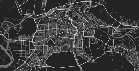 Incheon map detailed of city Royalty Free Vector Image