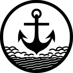 Anchor with circular rope Royalty Free Vector Image