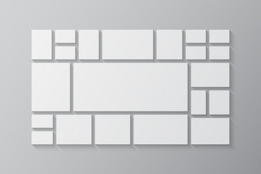 Empty collage twelve frames images photo Vector Image