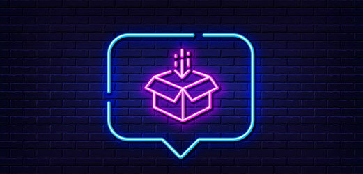 Get box line icon open delivery parcel sign Vector Image