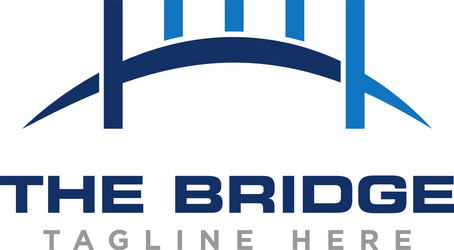 Bridge construction logo icon design Royalty Free Vector