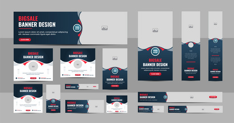 Modern web banner design template set Royalty Free Vector