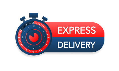 Express delivery service badge fast time Vector Image