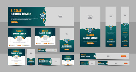Modern web banner design template set Royalty Free Vector
