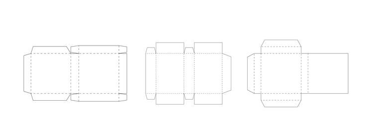 Set of 3 package box templates scheme of paper Vector Image