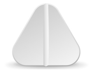 Blue tablet mockup triangle shape medical drug Vector Image