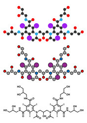 Iohexol contrast agent molecule used in coronary Vector Image