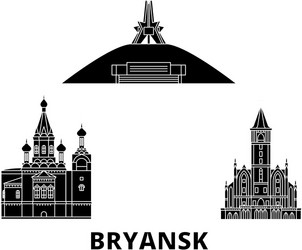 Russia bryansk line travel skyline set Royalty Free Vector