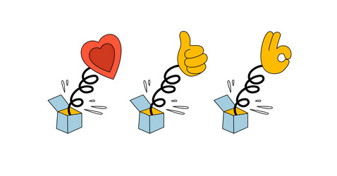 Surprise boxes with appreciation and like reaction