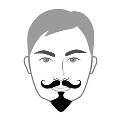 Pyramid mustache beard style men face Royalty Free Vector