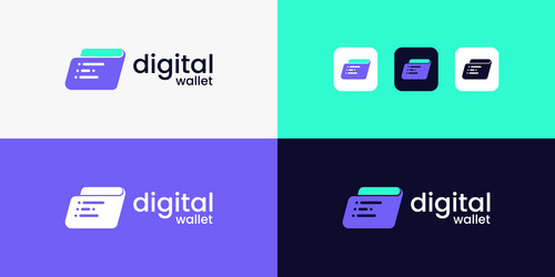 Digital wallet logo design template online Vector Image