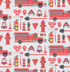Seamless pattern with firefighting items fire Vector Image