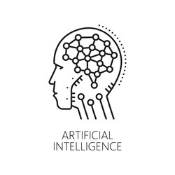 Machine learning training data outline icon Vector Image