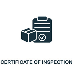 Certificate of inspection icon line simple line Vector Image