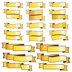 Gold ribbon and banner Royalty Free Vector Image