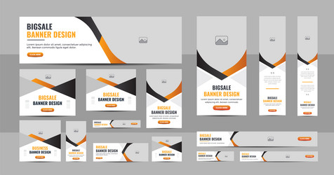 Modern web banner design template set Royalty Free Vector