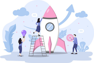 Startup flat business development process Vector Image