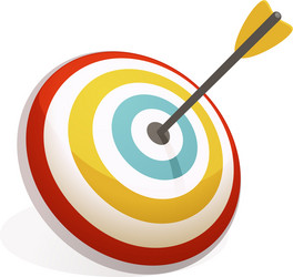 Aim arrow icon cartoon style Royalty Free Vector Image