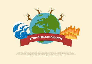 Climate change and saving the planet poster Vector Image