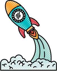 Colored crayon silhouette of laptop computer Vector Image