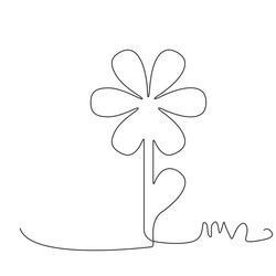 Continuous thin line flower minimalist botanical Vector Image