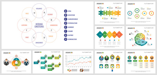 Helpful colorful diagram template set Royalty Free Vector