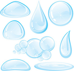 Set of clean water drops design elements Vector Image