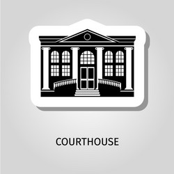Courthouse front or facade central court building Vector Image