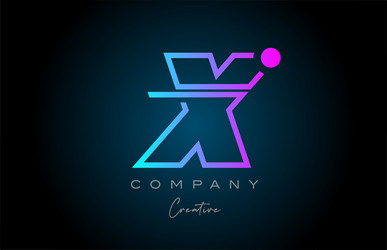 Pink x alphabet letter icon for corporate Vector Image
