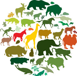 Wildlife animals icon set Royalty Free Vector Image