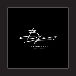 Handwritten signature logo for initial letter bj Vector Image