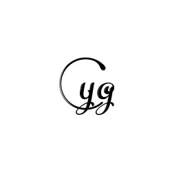 Yg signature square logo initial concept Vector Image