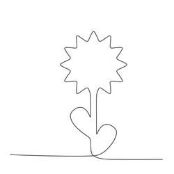 Continuous thin line flower minimalist botanical Vector Image