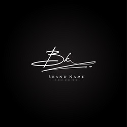 Kb initial logo in signature style for Royalty Free Vector