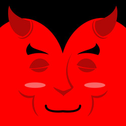 Sleeping demon with big smile cartoon cute face Vector Image