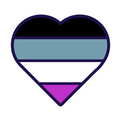 Outline flag heart bisexual pride icon Royalty Free Vector