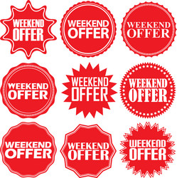 Weekend offer red stopwatch Royalty Free Vector Image