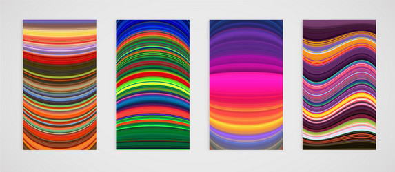 Colorful set four line pattern Royalty Free Vector Image