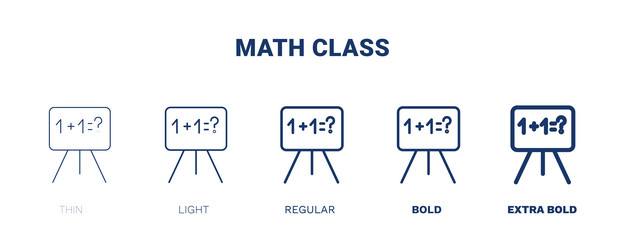 Math class icon outline class education icon Vector Image