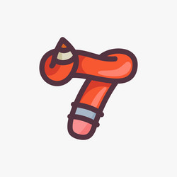 Number two logo made a pencil Royalty Free Vector Image