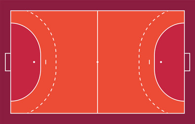 Isometric field for handball orange outline Vector Image