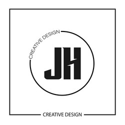 Initial letter jh logo template design Royalty Free Vector