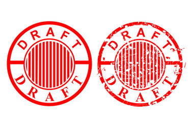 Simple draft red scratch rubber stamp isolated Vector Image